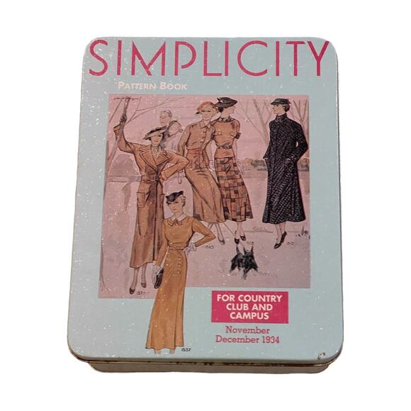 Simplicity | Accents | Vintage Simplicity Patten Rectangular Tin Box ...